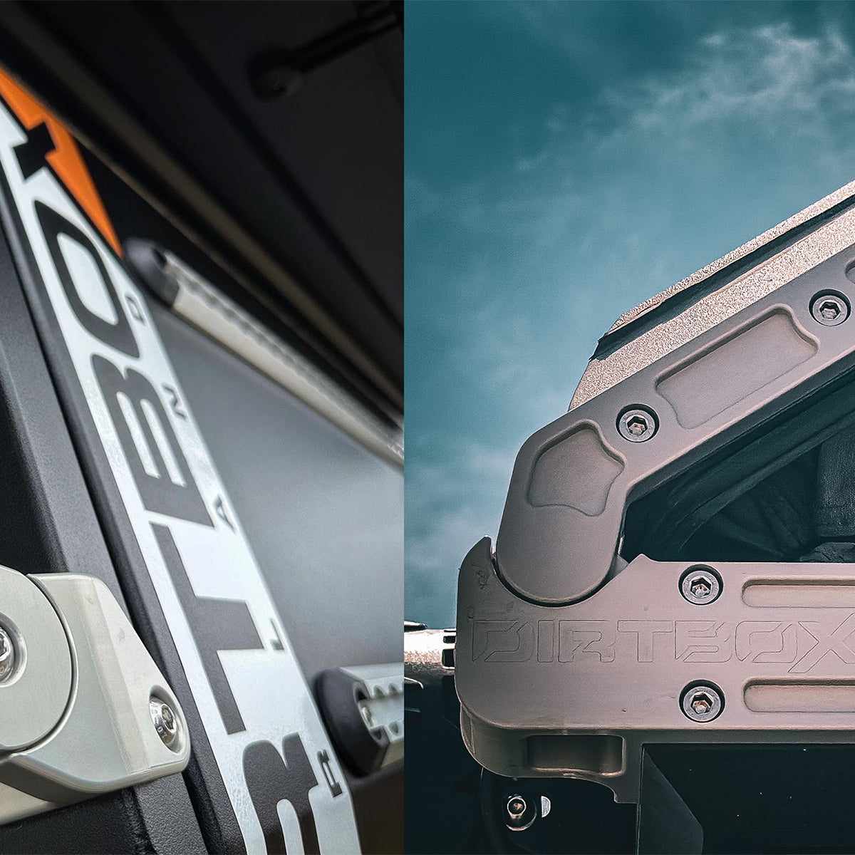 Canopy Camper with Dirtbox Overland's Monolith Hinge and Grab Handles